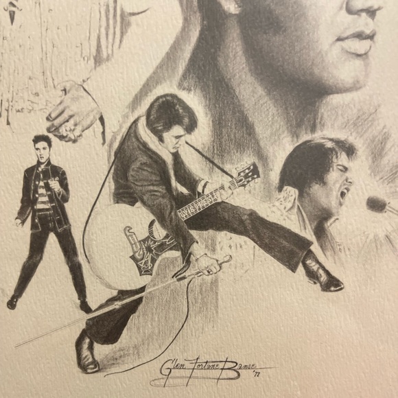 Glen Banse | Art | 977 Elvis Presley Sketch Art Wooden Framed By Glen ...